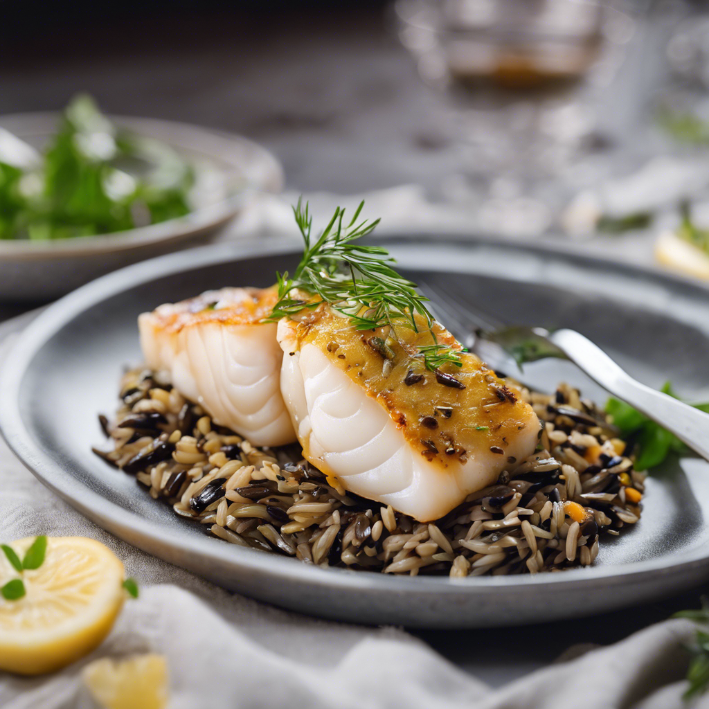 Baked Cod with Wild Rice