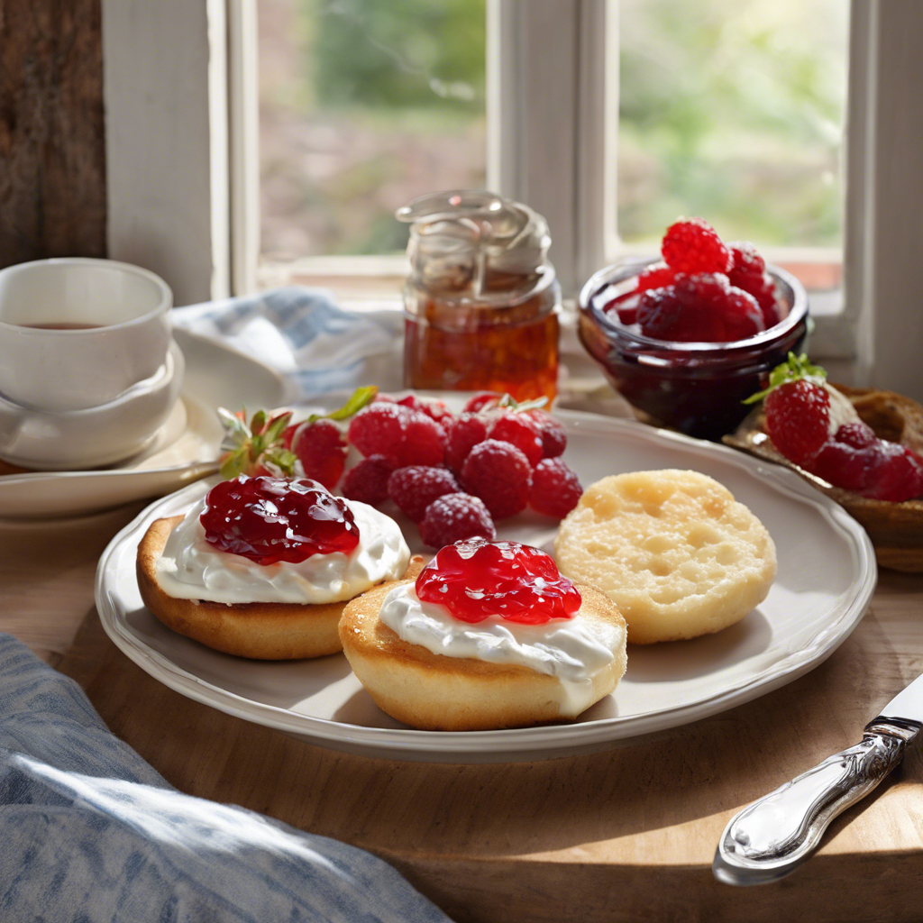 English Muffin with Cream Cheese and Jelly