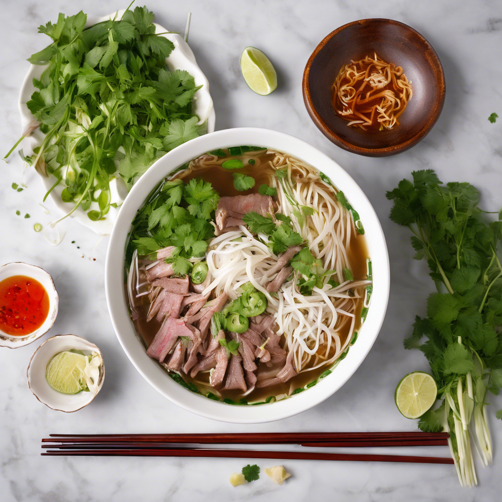 Extra Bean Sprouts and Herbs Traditional Beef Pho