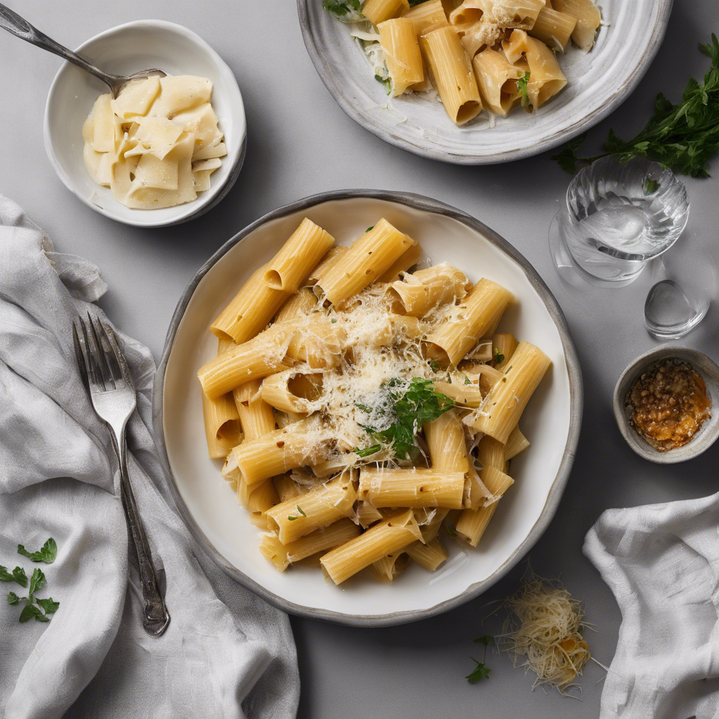 Extra Parmesan Rigatoni with Creamy Garlic Sauce