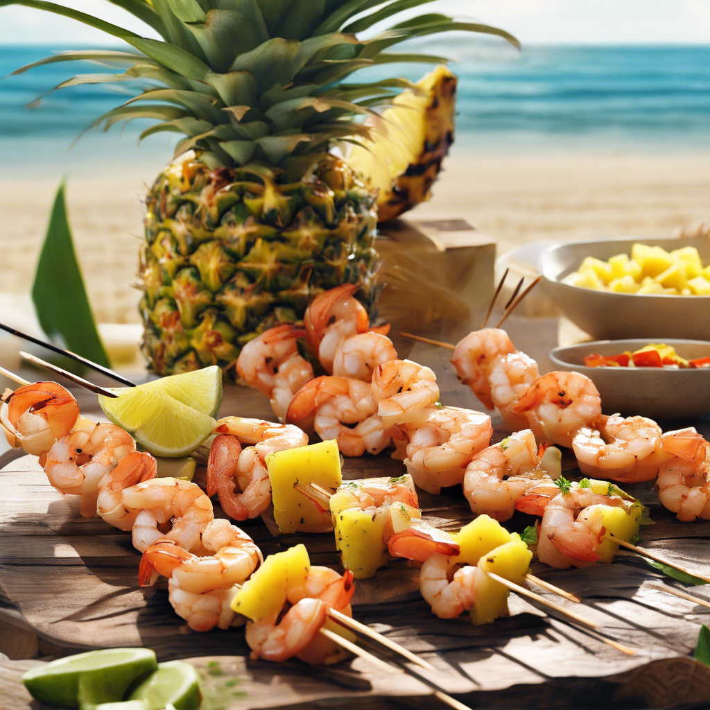 Lemongrass Shrimp Skewers with Pineapple Chunks
