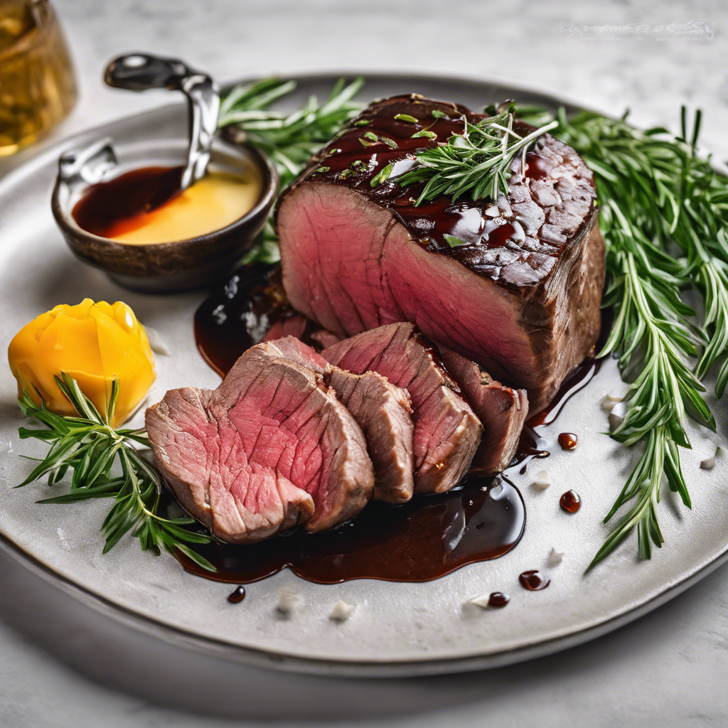 Sous Vide Beef Tenderloin with Garlic and Herb Butter and Balsamic Glaze