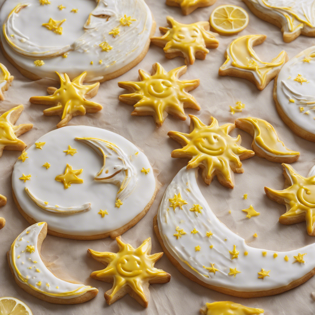 Sun and Moon Cookies with Lemon Glaze